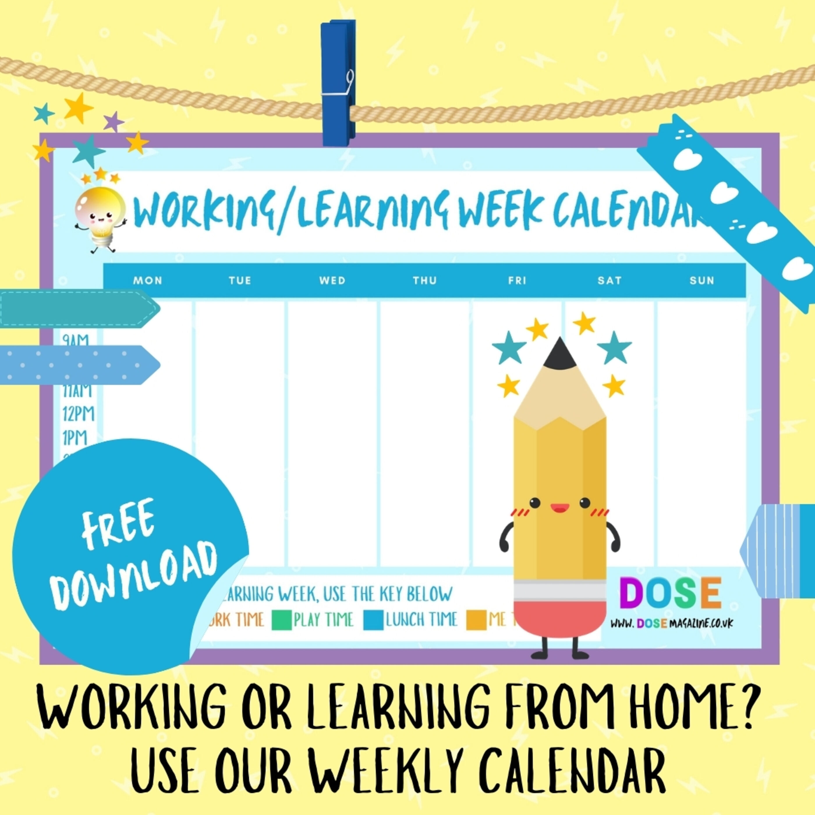 Working/Learning Week Calendar